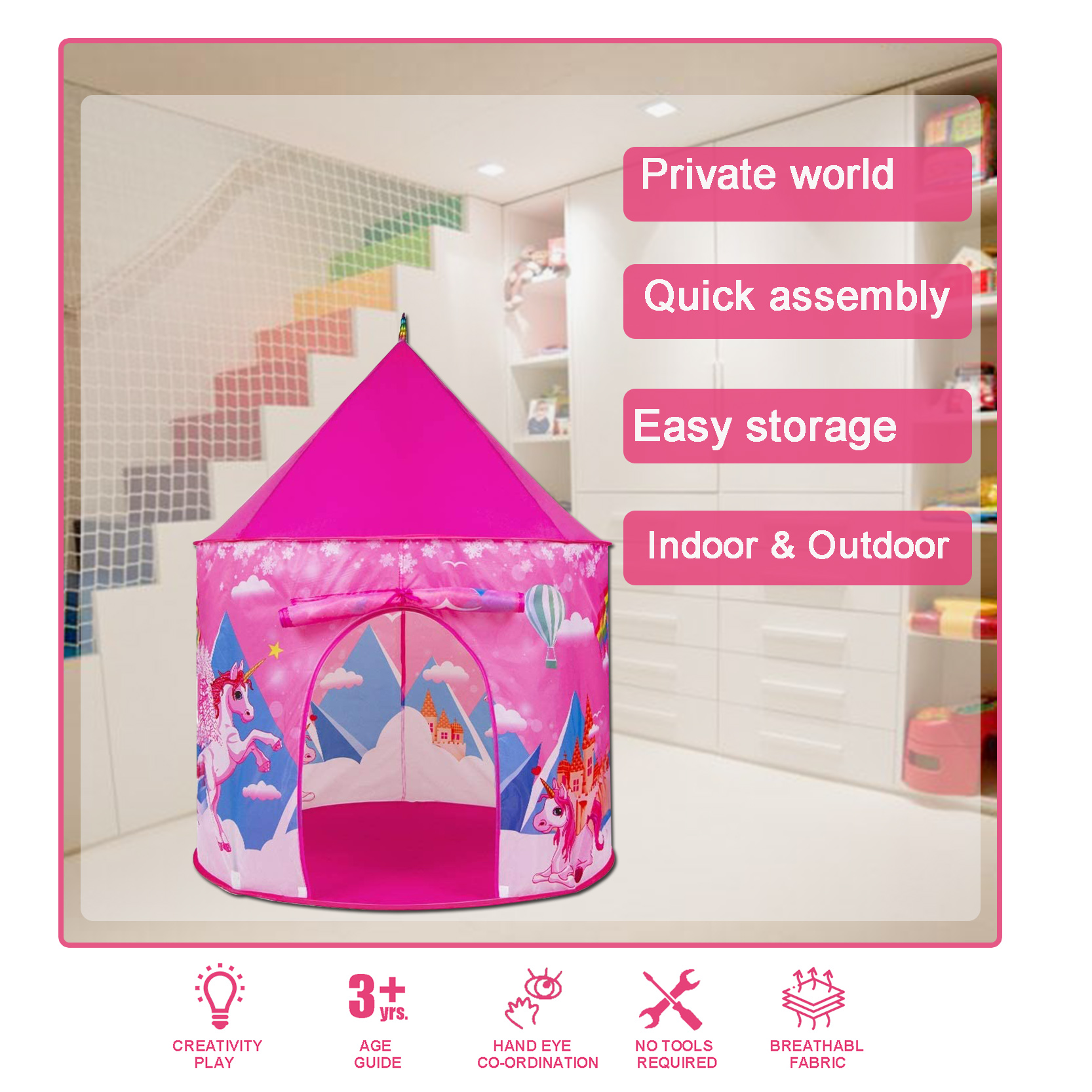 Unicorn Kids Castle Play Tent - Buy unicorn castle tent, unicorn castle ...